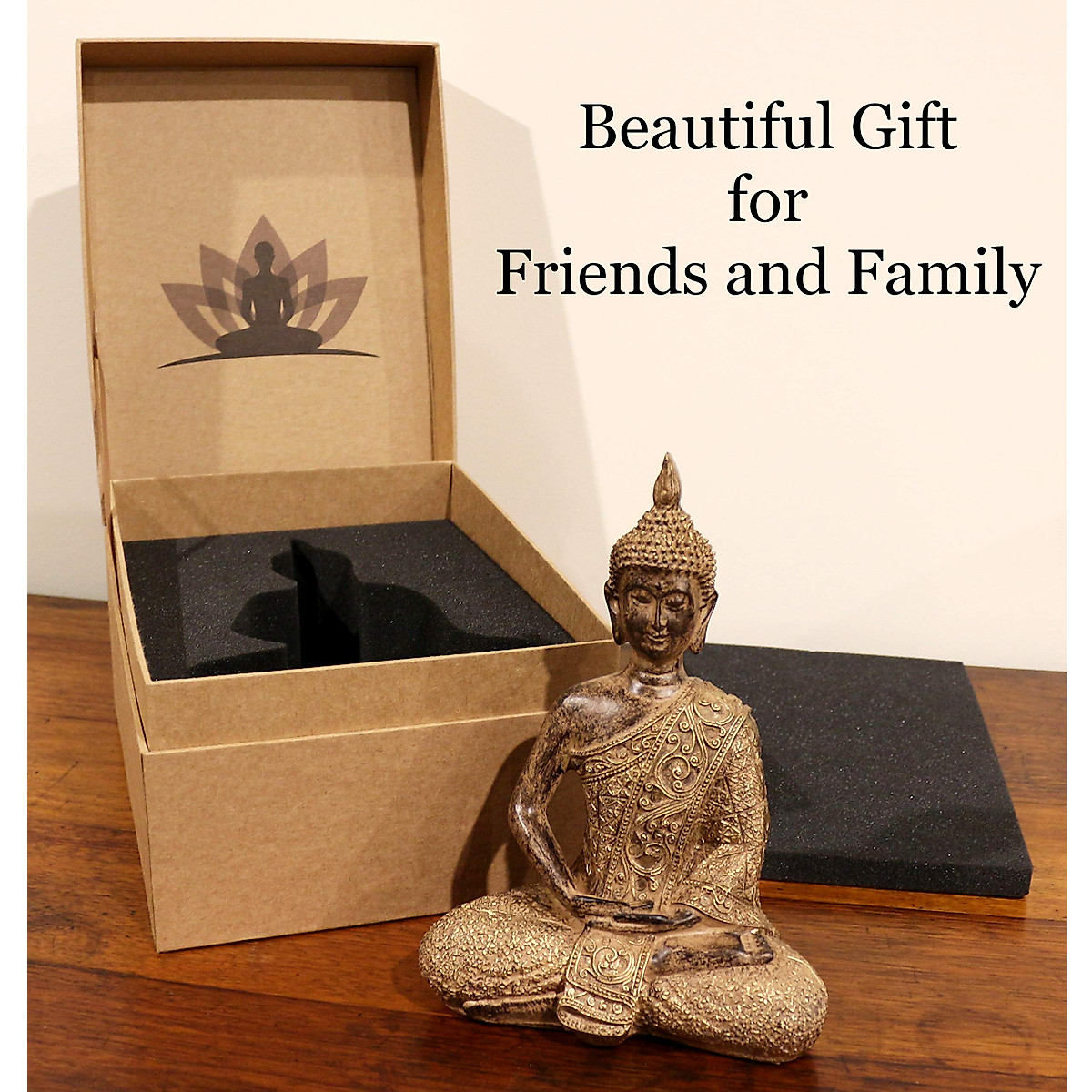 Arisen Meditation Buddha Statue 8" in Premium Gift Box
