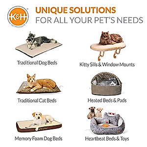 K&H PET PRODUCTS Thermo-Snuggle Cup Bomber - Indoor Heated Cat Bed Chocolate 14 X 18 Inches