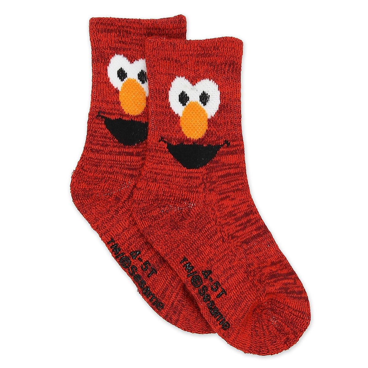Sesame Street Elmo Baby Toddler Boys Girls 6 Pack Crew Socks with Grippers (2-3T, Multicolor)