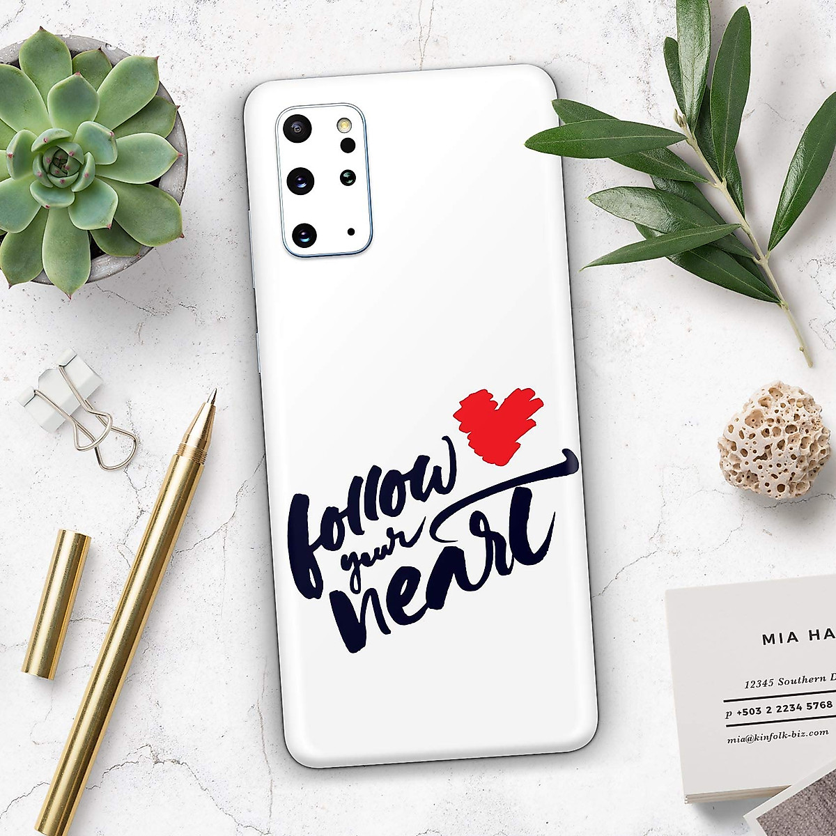 DesignSkinz Follow Your Heart V3 Protective Vinyl Decal Wrap Skin Cover Compatible with The Samsung Galaxy S20 (Screen Trim & Back Glass Skin)