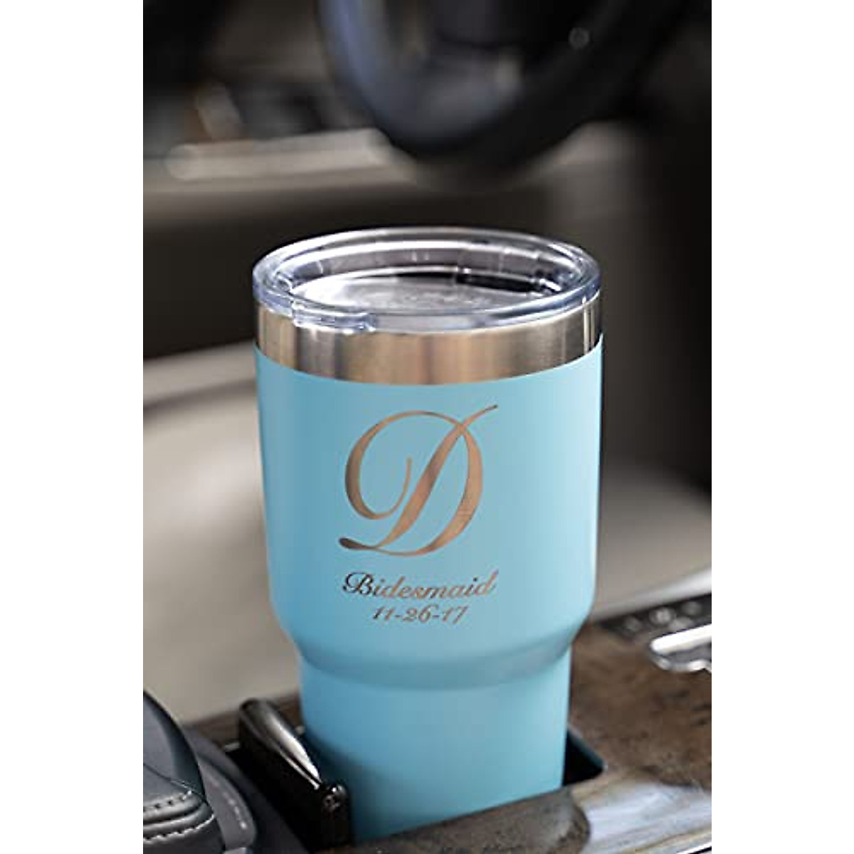 Monogrammed Powder Coated Tumbler 30oz Double Wall Insulated Choose Your Color