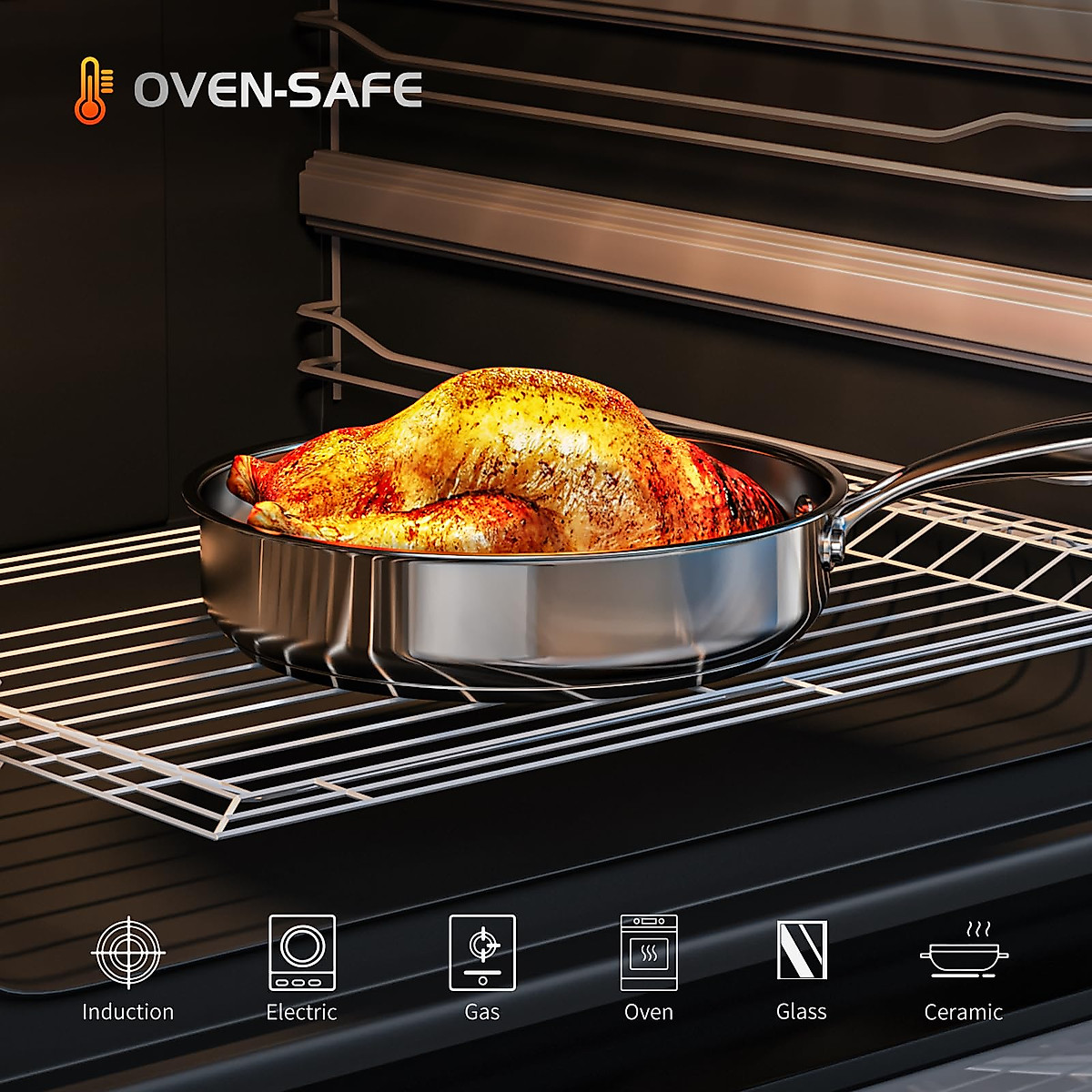 Meythway 𝐔𝐏𝐆𝐑𝐀𝐃𝐄 Pots and Pans Set Non Toxic, 16PCs Stainless Steel Cookware Set with Steamer, Kitchen Induction Cookware with Utensil Sets, Pot Protectors and Apron For Oven & Dishwasher Safe