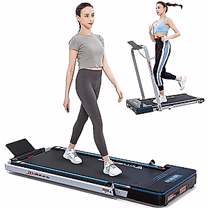 CITYSPORTS Folding Treadmill, Compact Foldable Treadmill, Electric Treadmill 1400W Motorized Running, Folding Treadmill Under Desk Electric Treadmill (Blue&Black)