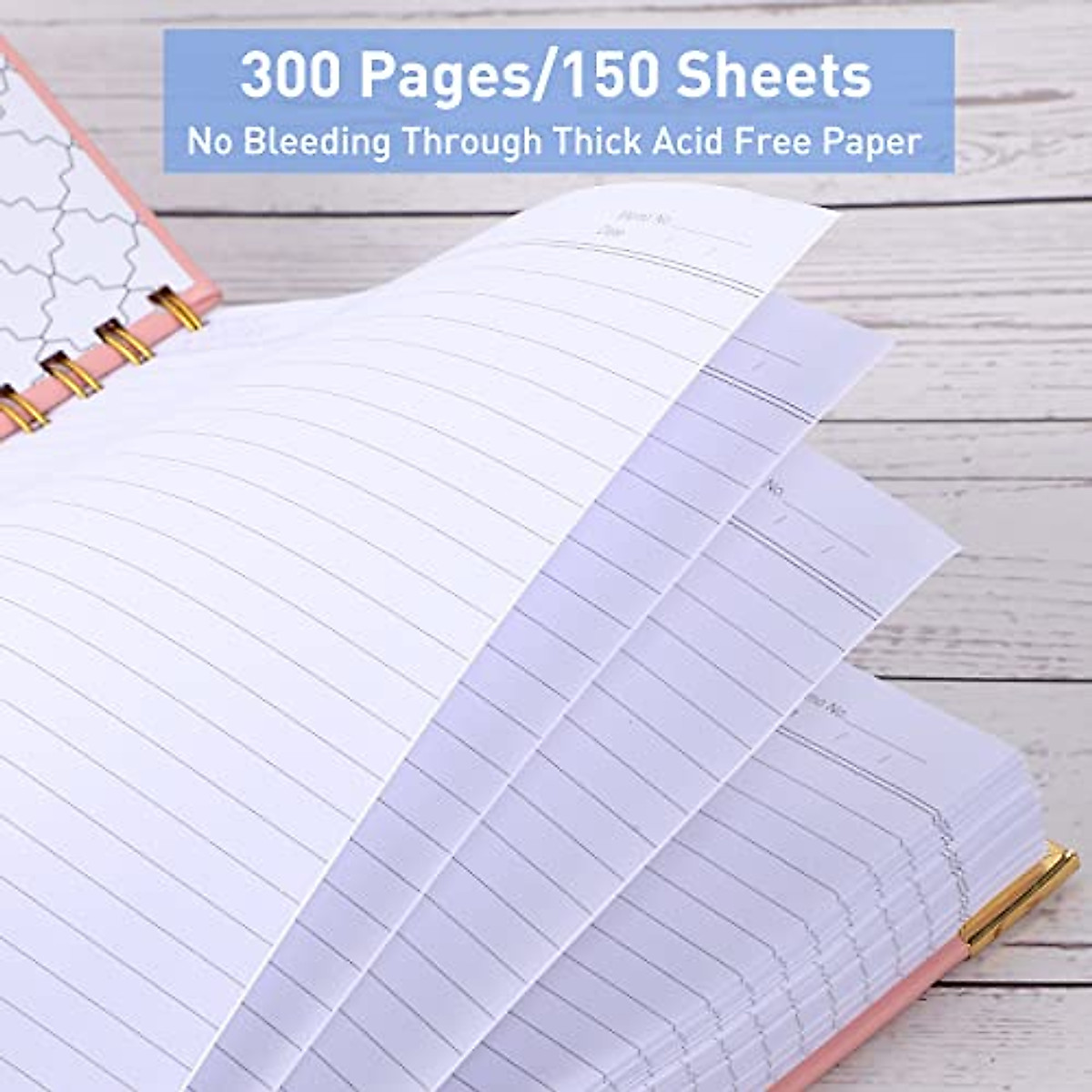 Spiral Notebook, College Ruled Notebook, 8.5" x 11", 300 Pages Hardcover Leather Notebook Journal for Women Men, A4 Large Lined Journal Notebooks for Work School, 24pcs Index Tabs, Green