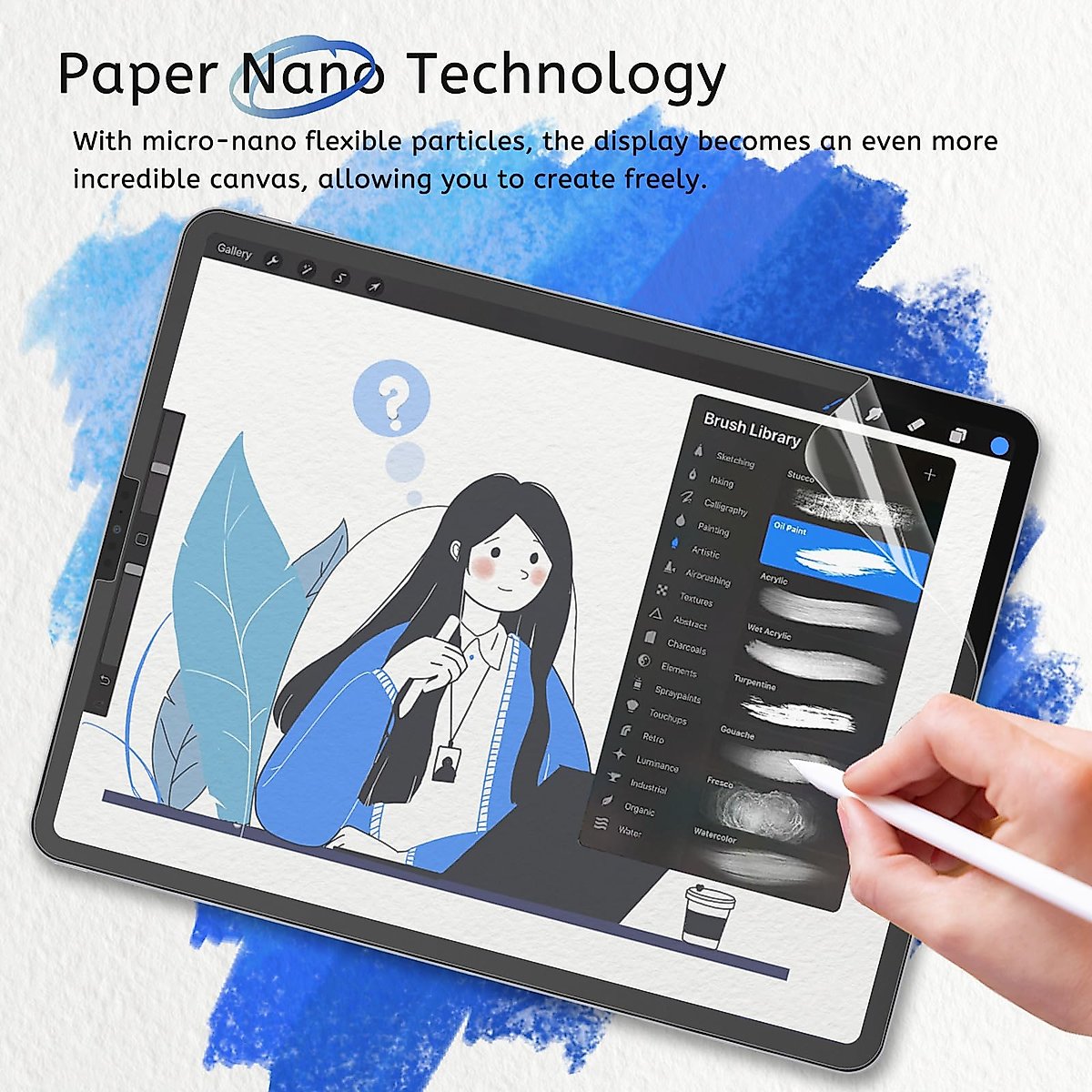 MOBDIK [2 Pack Paperfeel Screen Protector Compatible with iPad Pro 11 M4 (2024) [New Version Crafted for Natural Writing] [Less Reflection] [Nib Friendly] [with Easy Installation Kit]-White