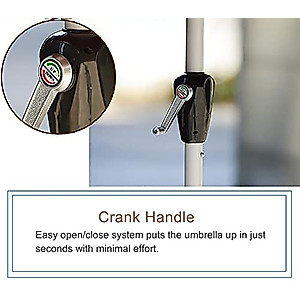 Patio Umbrella Square Outdoor Market Table Umbrella with Push Button Tilt and Crank, 6ft Patio Umbrellas for Porch/Poolside/Lawn/Doorway, Portable Garden Umbrella Parasol (Color : Light Brown)