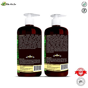 Vita A to Zee Coconut Oil Shampoo & Conditioner with Biotin, Aloe Vera (2 x 16.9 Fl Oz) – Hair Regrowth Shampoo Conditioner for Dry, Frizzy & Coarse Hair - Hydrating & Flyaway Taming Hair & Scalp Care