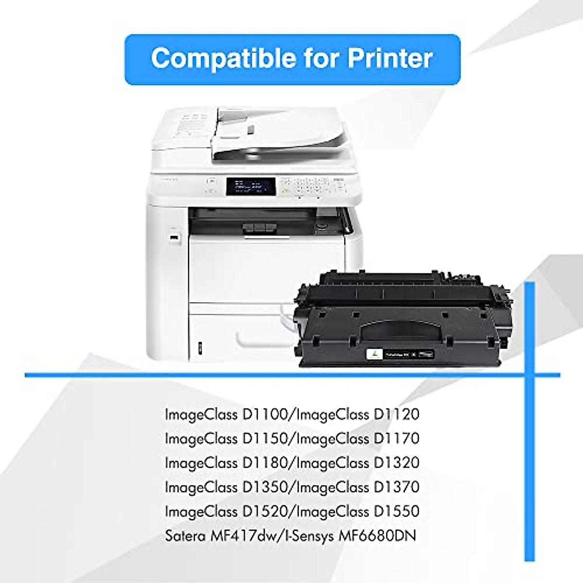 TRUE IMAGE Compatible Toner Cartridge Replacement for Canon 120 CRG-120 CRG120 Work for Canon ImageCLASS D1550 D1520 D1350 D1320 D1370 D1120 D1150 D1100 D1180 D1170 Printer Ink (Black, 2-Pack)