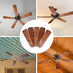 OHLECTRIC 5PCS 16 ½ Inches Fan Blades - Fan Replacement Blades For 42-inch Ceiling Fan - Substitution for Broken Blades - High-Performance Ceiling Fan Blades - Indoor Use, Oak/Walnut - OL-40489