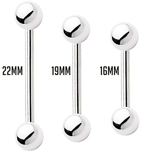 50 Pieces 14G Tongue Straight Barbell Nipple Rings for Women Surgical Steel 3/4 Inch 19mm Tongue Piercing Jewelry