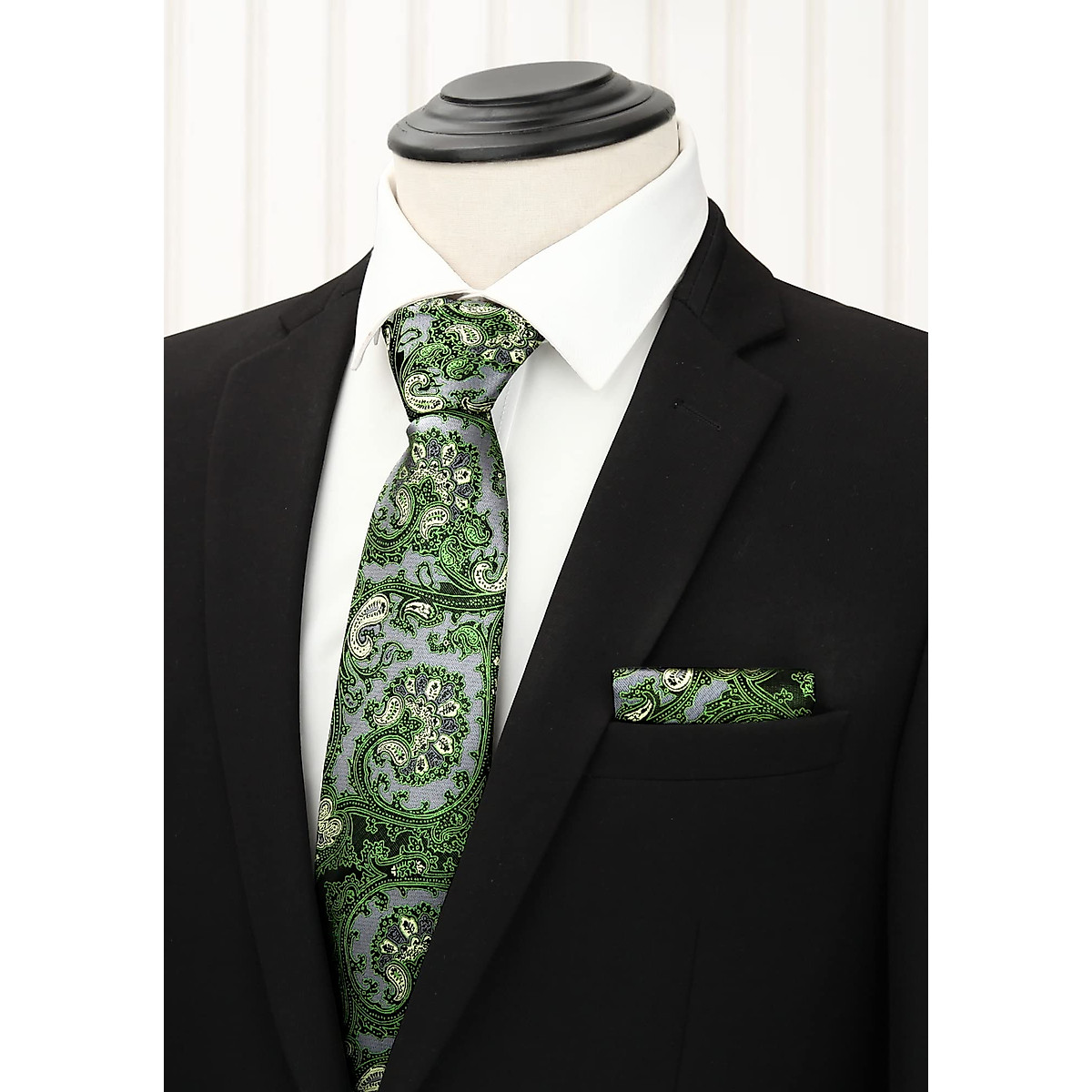 HISDERN Lot 3 PCS Classic Men's Tie Set Necktie & Pocket Square Elegant Neck Ties Collection,T3-s7,One Size