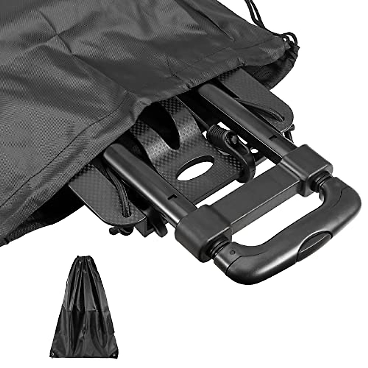 JEUIHAU Folding Hand Truck, 55 Lbs Capacity 2 Wheels Heavy Duty Solid Construction Utility Cart, Luggage Cart with Bungee Cord and Bag, Portable Fold Up for Luggage, Shopping, Moving