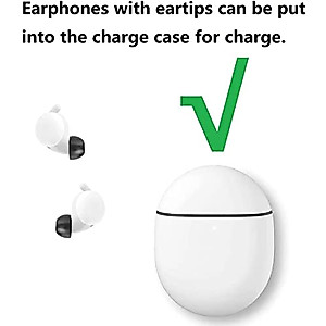 JNSA Replacement Memory Foam Ear Tips Noise Canceling Foam Eartips Ear Plug Ear Tip Gels Compatible with Google Pixel Buds A-Series, [Fit in Case],L/M/S 3 Size 3 Pairs ,Black (FoamPixelA6P)