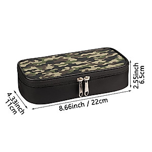 Green Camo Large Capacity Pencil Case, Navy Camouflage Pencil Pouch Pen Bag with Double Zipper, Statiry Pencil Box Pouch Holder Organizer for Office College School Students