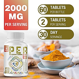 Rosmolo 1500 MG Palmitoylethanolamide with Luteolin 98% & Turmeric, High Absorption, Micronized Pea Supplement for Discomfort Management- USA Made - 120 Tablets