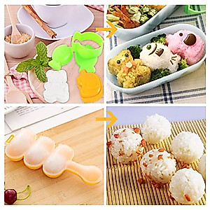 10Pcs Rice Ball Molds, Cartoon Cute Onigiri Mold DIY Sushi Molds, Rice Ball Mould Shaker Sushi Maker Tool, Animal Rice Decorating Mold, Triangle Rice Mold, Sushi Rice Molds for Kids Bento Onigiri Tool