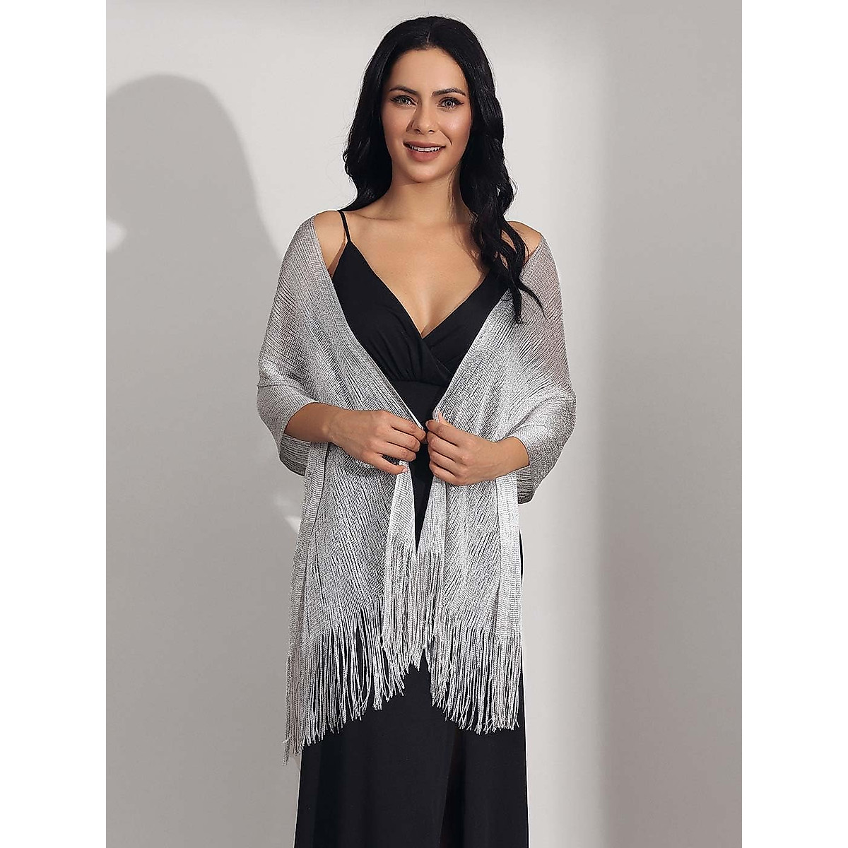 GORAIS Women Shawls and Wraps for Evening Dresses Wedding Scarf Formal Shrug with Rhinestone Buckle for Bride and Bridesmaids