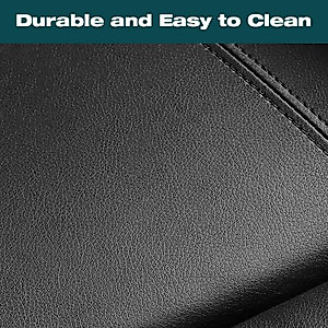 KVK PU Leather Recliner, Upholstered Sofa Recliner Chair, Manual Reclining Home Theater Seating, Arm Chair for Living Room Reading Room Bedroom, Black (GGIN0086BK)