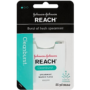 Reach Clean Burst Dental Floss, Waxed, Cleanburst, 55 Yard (Pack of 4)