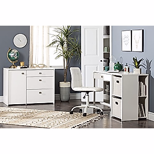 South Shore 1-Door Office Storage Unit with File Drawer, Pure White