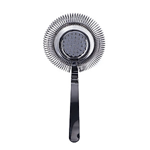 Bar Strainer, Stainless Steel Cocktail Strainer Hawthorne Strainer with Removable Spring, 8 x 3.7in(Black)