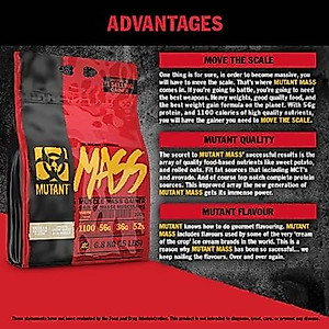 Mutant Mass Weight Gainer Protein Powder with a Whey Isolate, Concentrate, and Casein Protein Blend, for High-Calorie Workout Shakes, Smoothies and Drinks, (2.27 Kg), Strawberry Banana