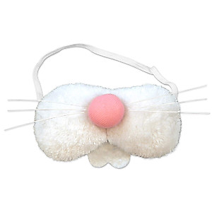 Beistle Plush Fabric Bunny Nose Easter Party Supplies, Halloween Costume Acessory, 5.75", White/Pink