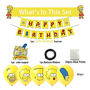 Party Supplies , Birthday Party Set Includes Happy Birthday Banner,Cake Toppers,Birthday Balloons for Kids Birthday Decorations