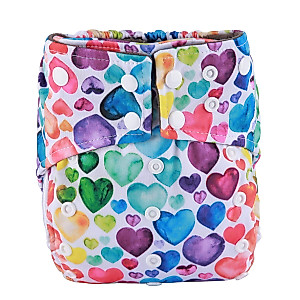 AIll in One Night AIO Cloth Diaper Nappy Sewn in Insert Reusable Washable Girls (Hummingbirds Foliage)