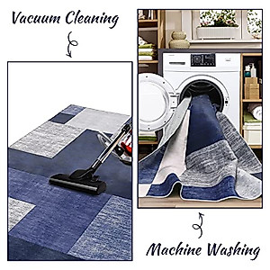 GlowSol Moroccan Washable Area Rug 4x6 Boho Modern Rug Carpet Low-Pile Rug for Bedroom Living Room, Non-Slip Geometric Print Distressed Accent Rug for Nursery Room Kitchen Office