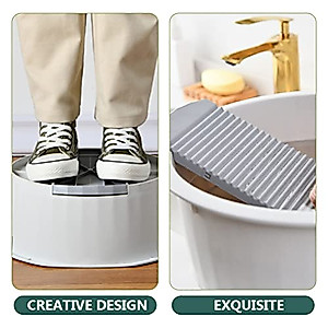 Laundry Wash Basin with Washboard: Washing Clothes Bucket Hand Wash Board Plastic Basin for Laundry Japanese Laundry Tub for Diaper T Shirt Underwear Grey