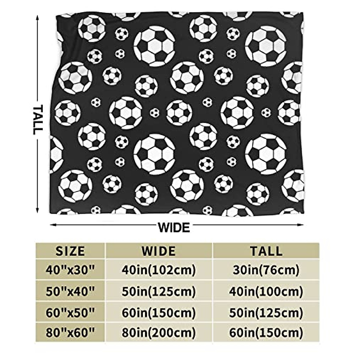 Ujalxwe Soccer Blanket,Soft Warm Lightweight Sofa Bed Throws Blanket All Season for Kids Adults Women Football Gift