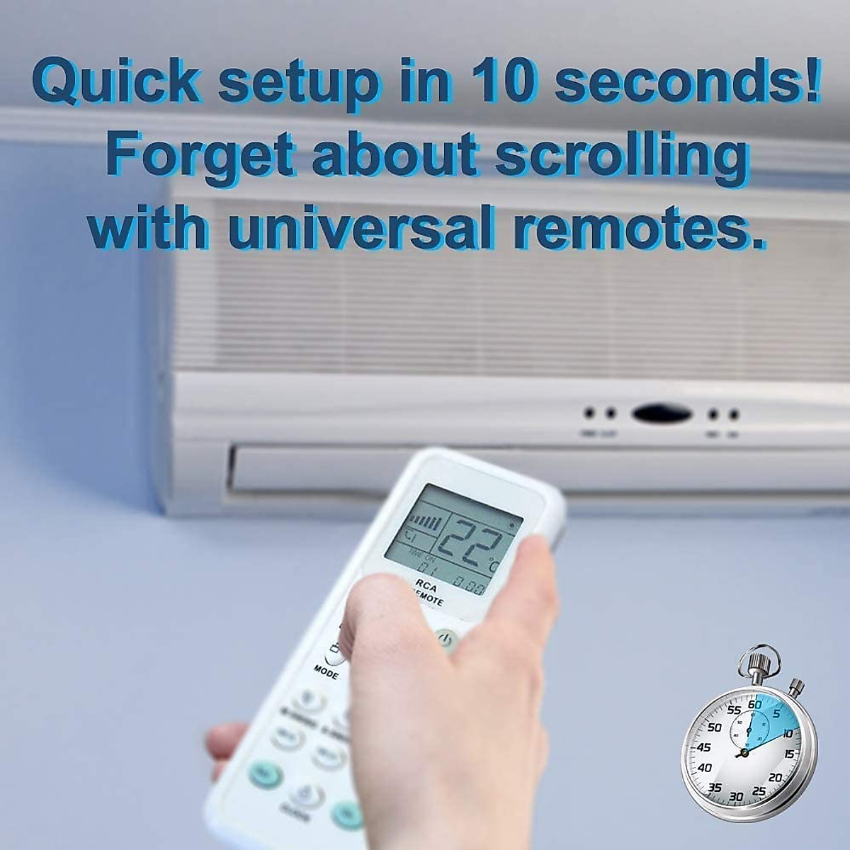 HQRP Universal A/C Remote Control compatible with LG Panasonic Sharp Samsung Fujitsu Gree Guangda Guqiao Haier Helton Hemilton Hicon Hisense Hitachi Air Conditioner/Fahrenheit displaying