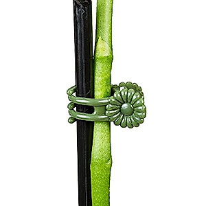KINGLAKE Orchid Stem Clips,Medium Daisy Plant Clips, 100 Pcs Plant Support Clips Garden Flower Thick Plastic Vine Clips Dark Green (95230)