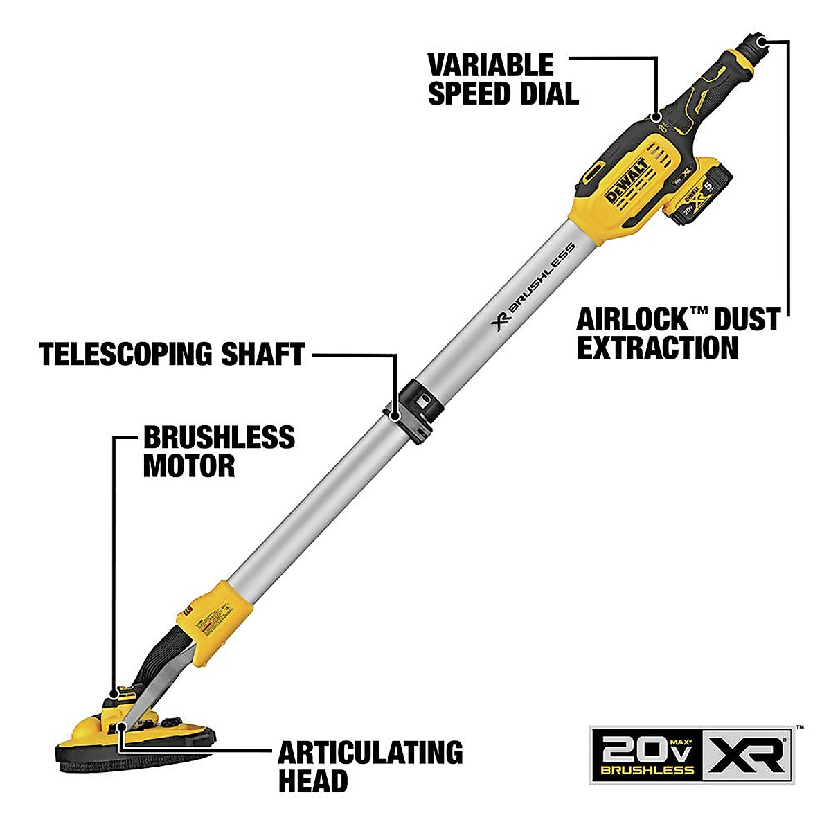 DEWALT 20V MAX Cordless Drywall Sander, Tool Only (DCE800B)