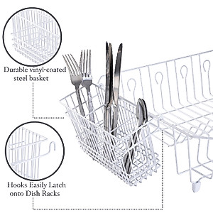 Kitchen Details Free Standing Utensil & Cutlery Holder Basket, Good for Countertops, Cabinets, Outdoor, Table Top, White