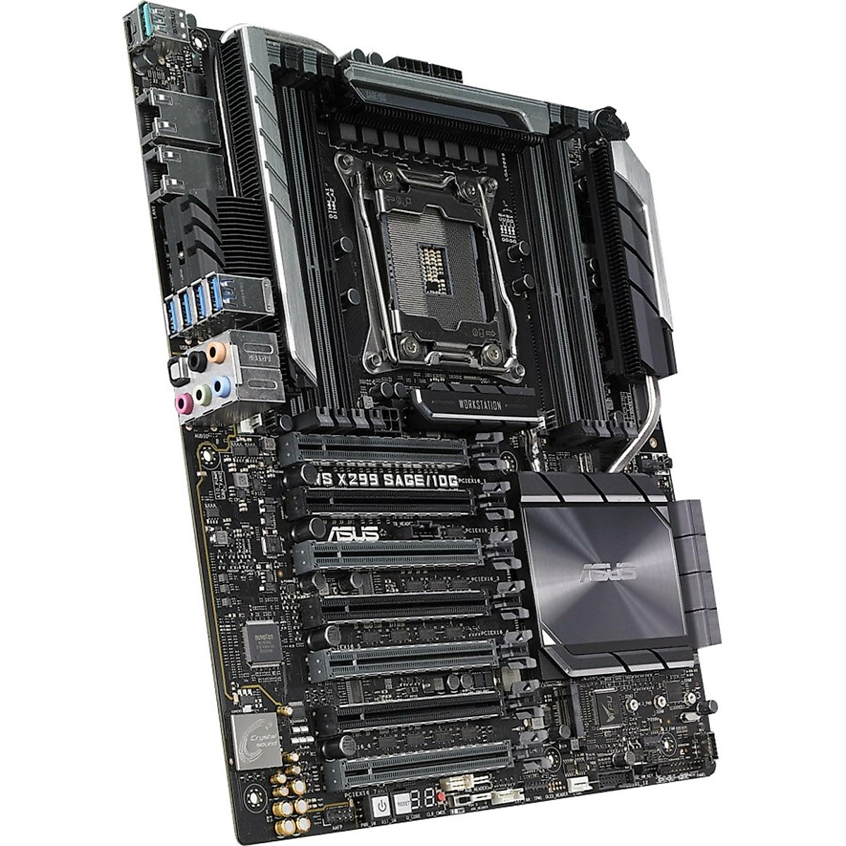 Asus WS X299 SAGE/10G Workstation Motherboard - Intel Chipset - Socket R4 LGA-2066 - SSI CEB - 1 x Processor Support - 128 GB DDR4 SDRAM Maximum RAM - 4.20 GHz O.C, 4.13 GHz O.C, 4 GHz O.C, 3.60 GH