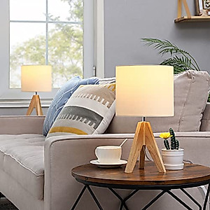 DEWENWILS Small Table Lamp & 8 Pack Warm LED Light Bulb