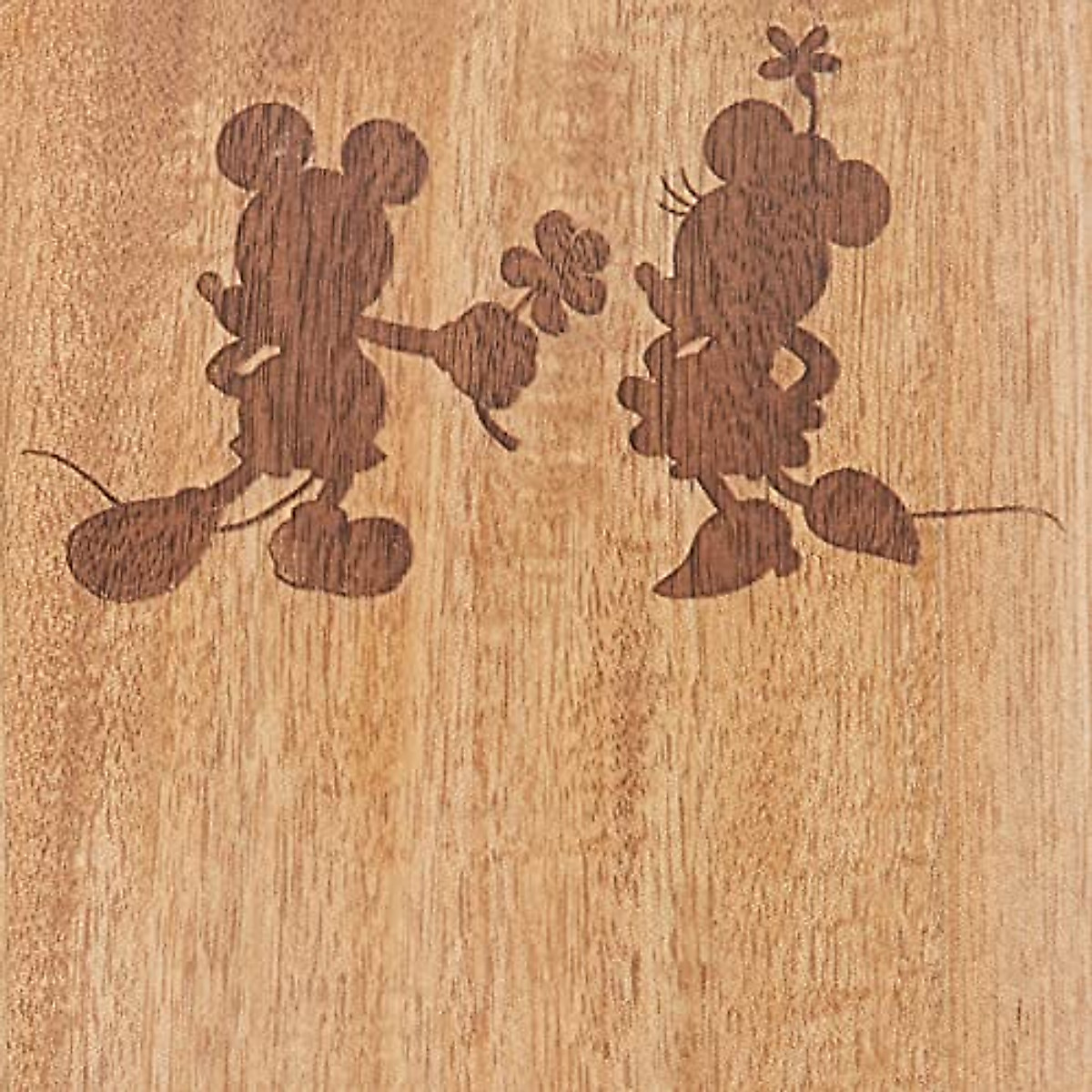 PICNIC TIME Disney Mickey Mouse & Minnie Mouse Artisan 24" Acacia Charcuterie Board with Raw Wood Edge, Cheese Board, Serving Platter, (Acacia Wood)