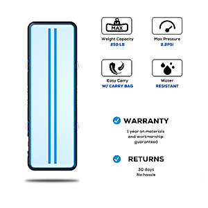 HIJOFUN Premium Air Tumble Track 20ftx3.3ftx8in Gymnastics Tumbling Mat Inflatable Tumble Track with 650W Electric Air Pump for Home Kids,Gym,Yoga,Training,Cheerleading,Outdoor,Beach,Park Blue Black