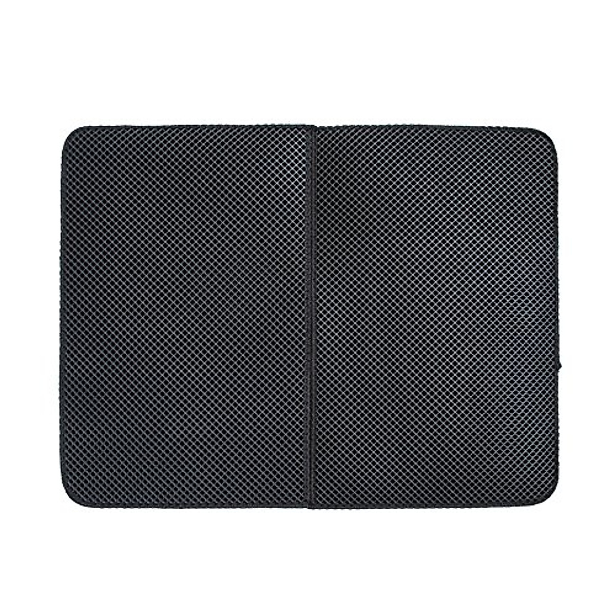 WOWOWMEOW Pet Double Layer Cat Litter Mat Honeycomb Cat Litter Trapper with Waterproof Base (L- 21'' x 27'', Black)