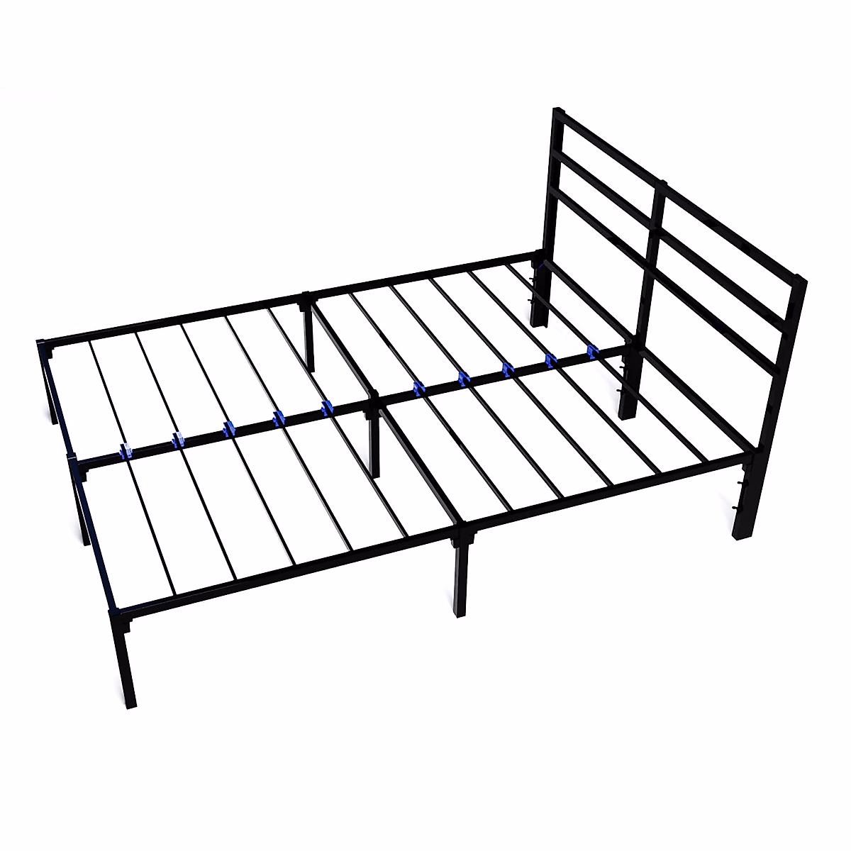 UrbanLab QuickLock Queen Platform Bed Frame with Headboard | Quiet & Sturdy | No Box Spring | 14 inch Mattress Foundation Metal Platform Bed Frame | Quiet & Sturdy | No Box Spring Needed
