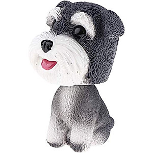 FRECI Simulation Shaking Head Dog Bobble-Head Dog Toy for Car Interior Dashboard Ornament - Schnauzer