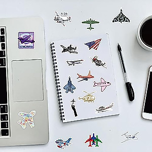 50pcs Airplane Stickers for Kids Scrapbook, Cute Aircraft Stickers Decals for Water Bottles, Transportation Stickers for Skateboard Helmet Luggage Bumper Laptop Bike Notebook