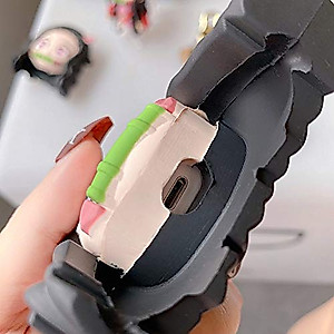 VARWANEO Anime Cartoon Demon Slayer Beautiful Girl 3D Case for AirPods 1 2 Pro Charging Box Soft Silicone Wireless Bluetooth Earphone Protective Cover (for AirPods Pro)