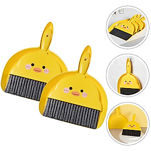 Zerodeko 2 Sets Mini Broom Set Small Broom and Dustpan Dust Broom Kids Trash Can Toys for Kids Mini Trash Cans Small Dustpan and Brush Desk The Pet Child Multifunction Suitcase