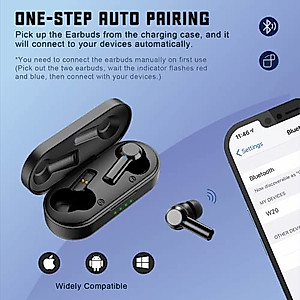 EIOSUN Wireless Earbuds TWS Bluetooth 5.1 Headphones, Noise Canceling IPX7 Waterproof for Sport Build-in Mic 24H Playtime Comfortable in-Ear Headsets