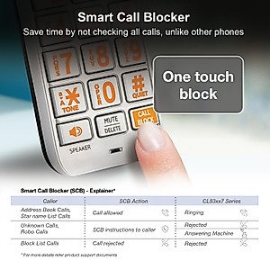 AT&T CL83507 DECT 6.0 5-Handset Cordless Phone for Home with Dual Keypad Base, Answering Machine, Call Blocking, Caller ID Announcer, Intercom and Long Range, Silver/Black