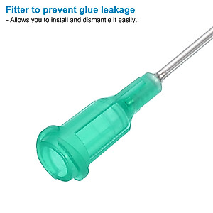 PATIKIL 18Ga x 1 Inch Dispensing Needle Tips, 36Pcs Stainless Steel 45 Degrees Pre Bent Glue Needle Tube Blunt Tips with Luer Lock for Glue Oil Applicator, Green