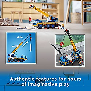 LEGO City Great Vehicles Mobile Crane Truck Toy Building Set 60324 - Construction Vehicle Model, Featuring 2 Minifigures with Tool Toys Kit and Road Plate, Playset for Boys and Girls Ages 7+